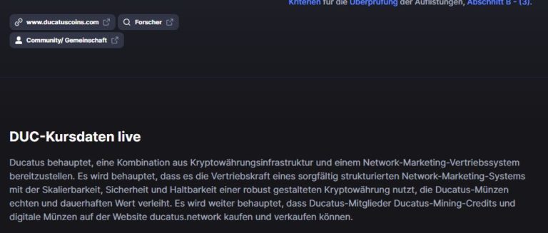 Ducatus Coin Erfahrungen | Ducatus Coin ist ein Betrug? | presseteam ...